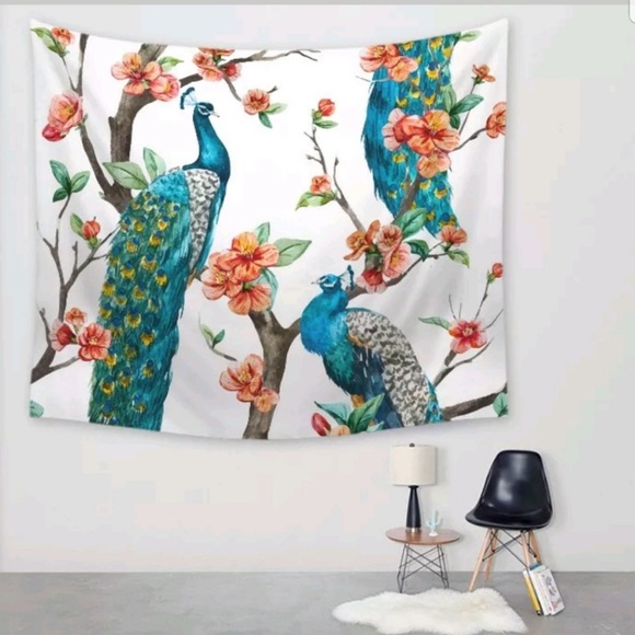 Pottery Barn | Accents | Peacock Tapestry Wallroom Divider Hanging ...